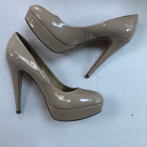 G by Guess | Shoes | Guess Shiny Nude Neutral Beige Tan High Heel ...